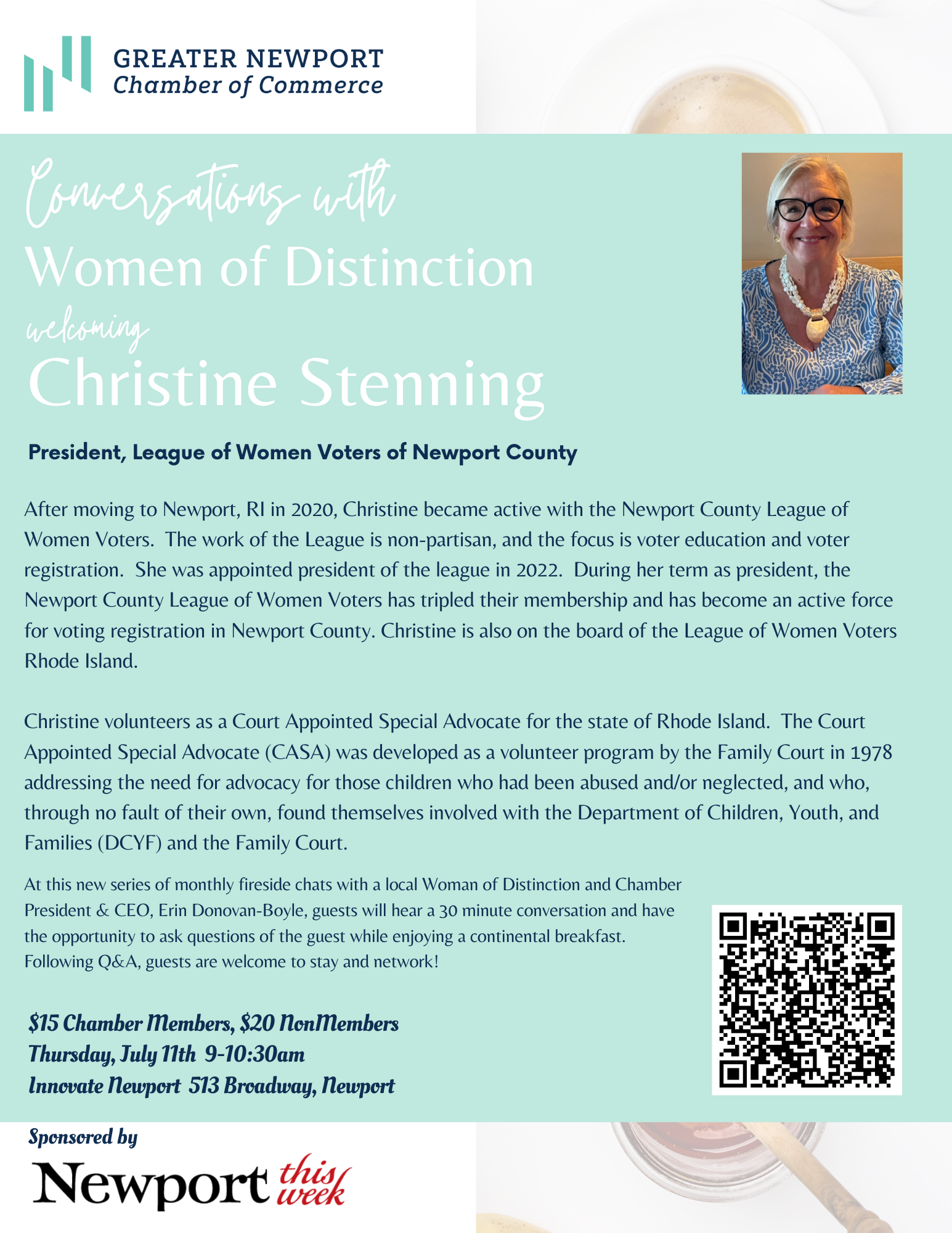 Conversations With Women of Distinction - Welcoming Christine Stenning ...
